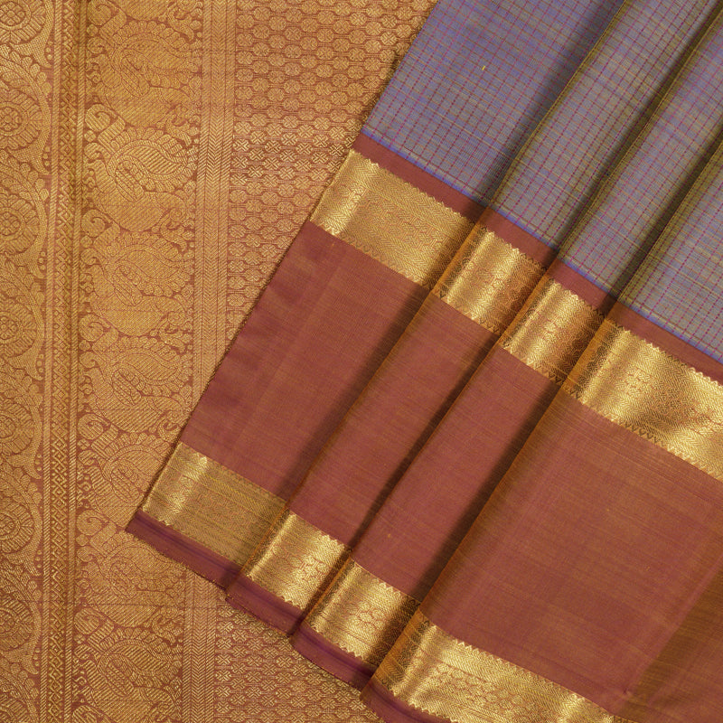 Hayagrivas Handloom Purple Kanjivaram Silk Saree with Rust Border BE68 – Hayagrivas Silk House