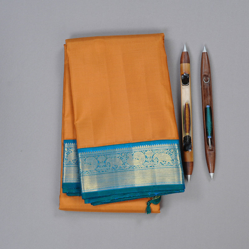 Hayagrivas Handloom Kanjivaram Silk Saree in Rich Honey Mustard KBD211 ...