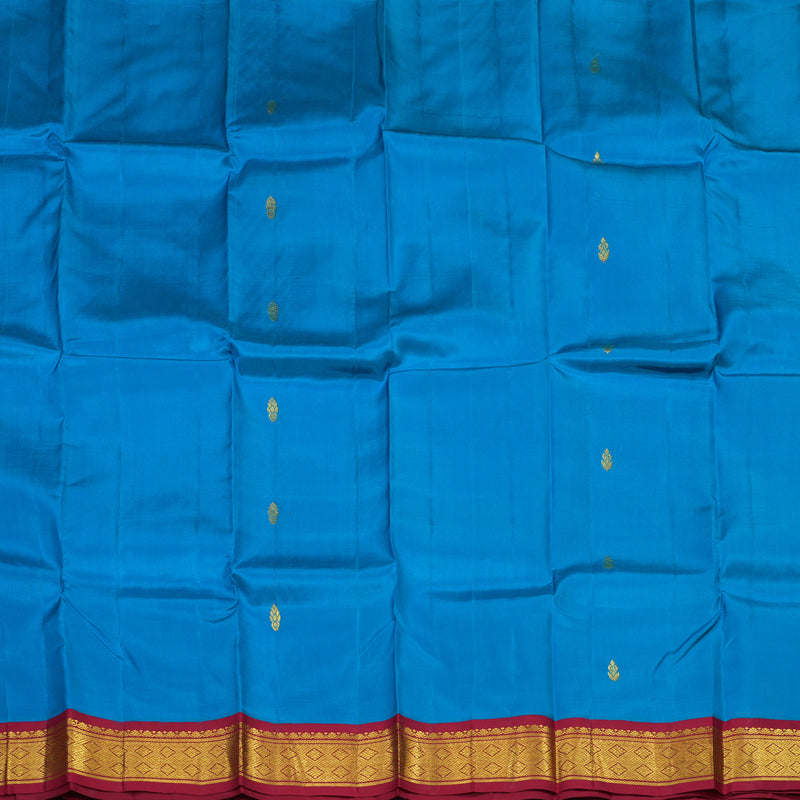 Hayagrivas Ananda Blue One side border Kanjivaram Silk Saree KBE1544K1 ...