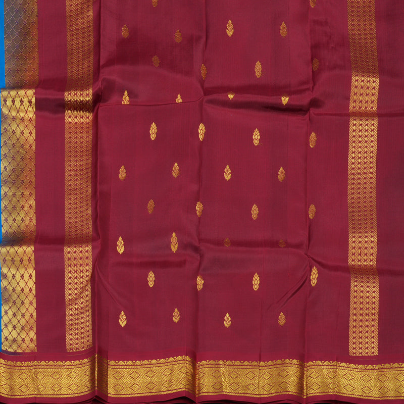 Hayagrivas Ananda Blue One side border Kanjivaram Silk Saree KBE1544K1 ...