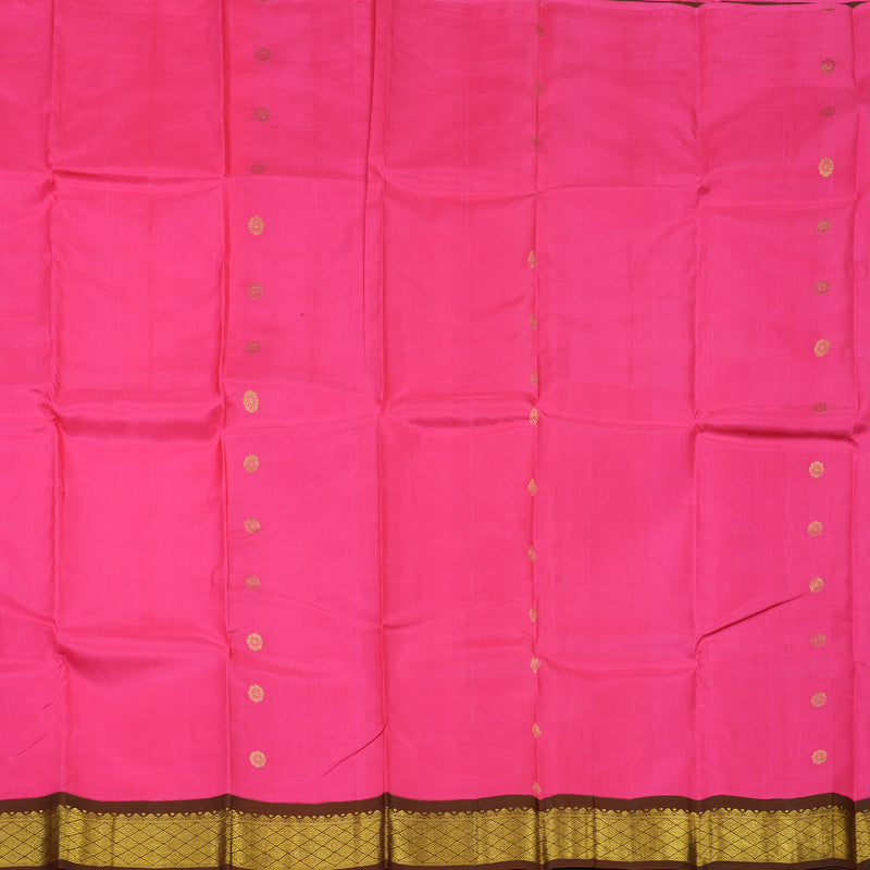 Hayagrivas Bright Pink Pure One-sided Border Kanjivaram Silk Saree KBE ...