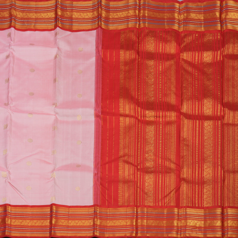Hayagrivas Handloom Rose Pink Kanjivaram Silk Saree with Red Border KB ...