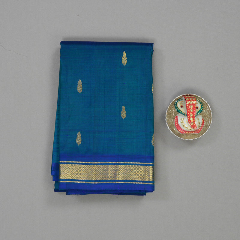 Hayagrivas Rama Green Pure One-sided Border Kanjivaram Silk Saree KBE2 ...