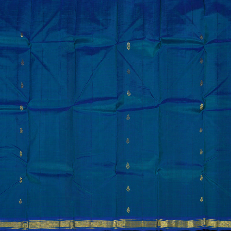 Hayagrivas Rama Green Pure One-sided Border Kanjivaram Silk Saree KBE2 ...