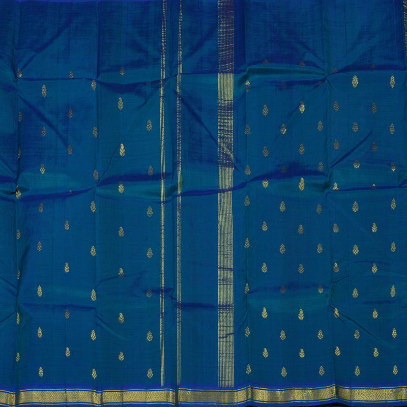 Hayagrivas Rama Green Pure One-sided Border Kanjivaram Silk Saree KBE2 ...