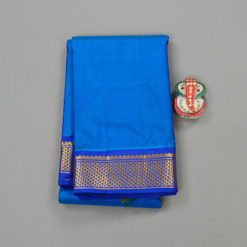 Hayagrivas Sky Blue Handloom Kanjivaram Silk Saree with Blue Border KB ...