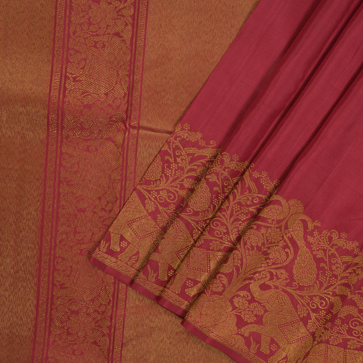 Hayagrivas Exclusive Bridal Kanjivaram Silk Saree in Monotoned shade o ...