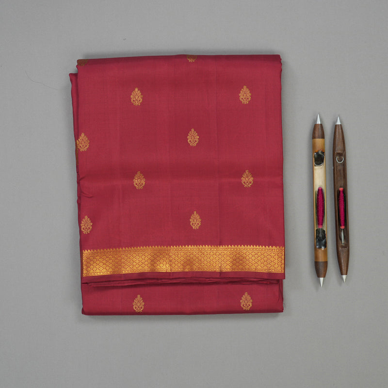 Hayagrivas Handloom Maroon Ten Yards Silk Madisar KBE763G5-1 ...
